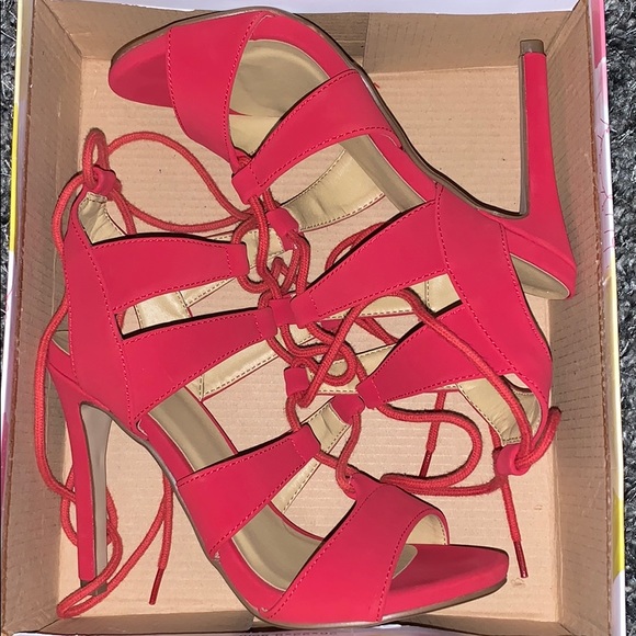 mydeliciousshoes.com | Shoes | Bright Red High Strappy Heels | Poshmark